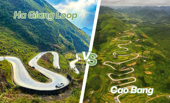 The difference between Ha Giang loop and Cao Bang